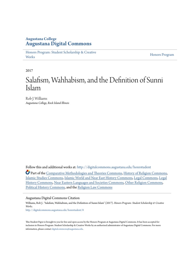 Salafism Wahhabism and The Definition of Sunni Islam | PDF | Wahhabism ...