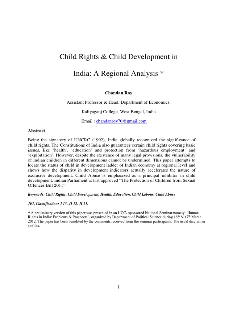 Child Rights and Child Development in in | PDF | Children's Rights ...