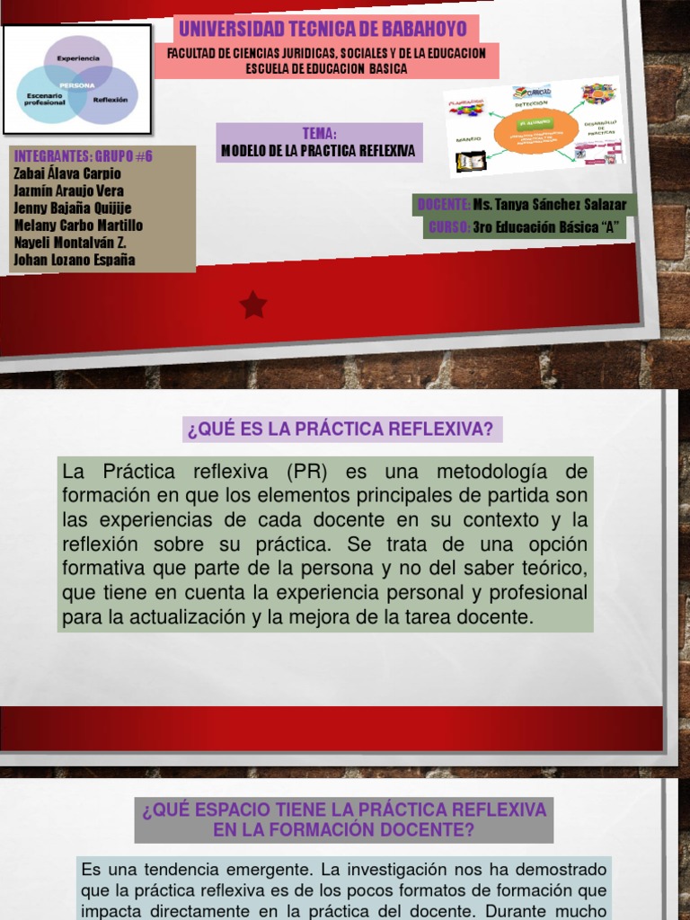 Práctica Reflexiva en Formación Docente | PDF | Maestros | Educación ...