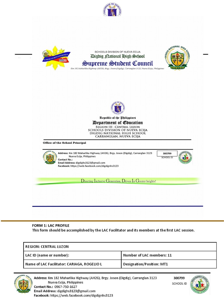 Form 1. LAC Profile | PDF | Instant Messaging | Computing And ...