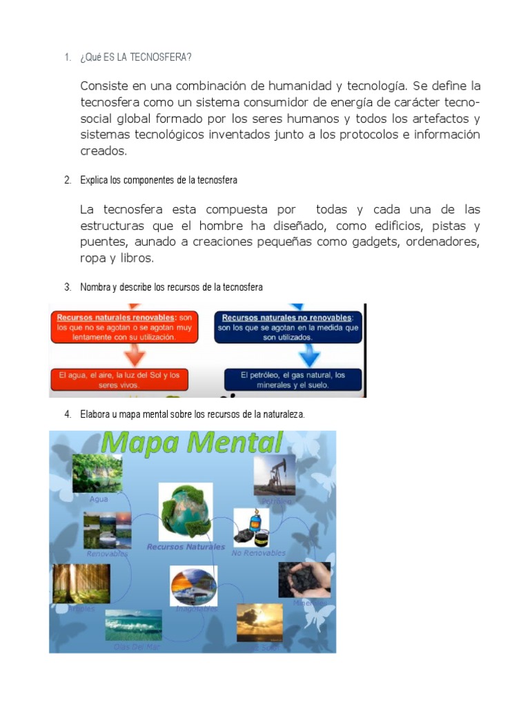Mapa mental de la tecnosfera y su impacto | PDF