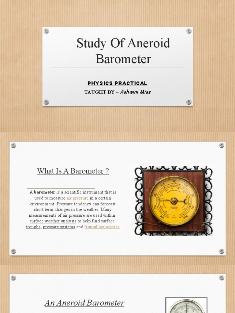 Study of Aneroid Barometer | PDF | Science & Mathematics