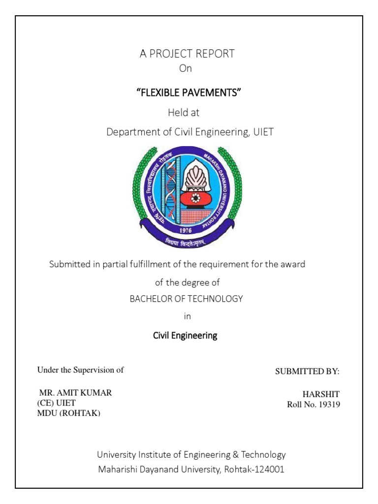 Harshit Project Report 19319 2 | PDF | Road Surface | Road
