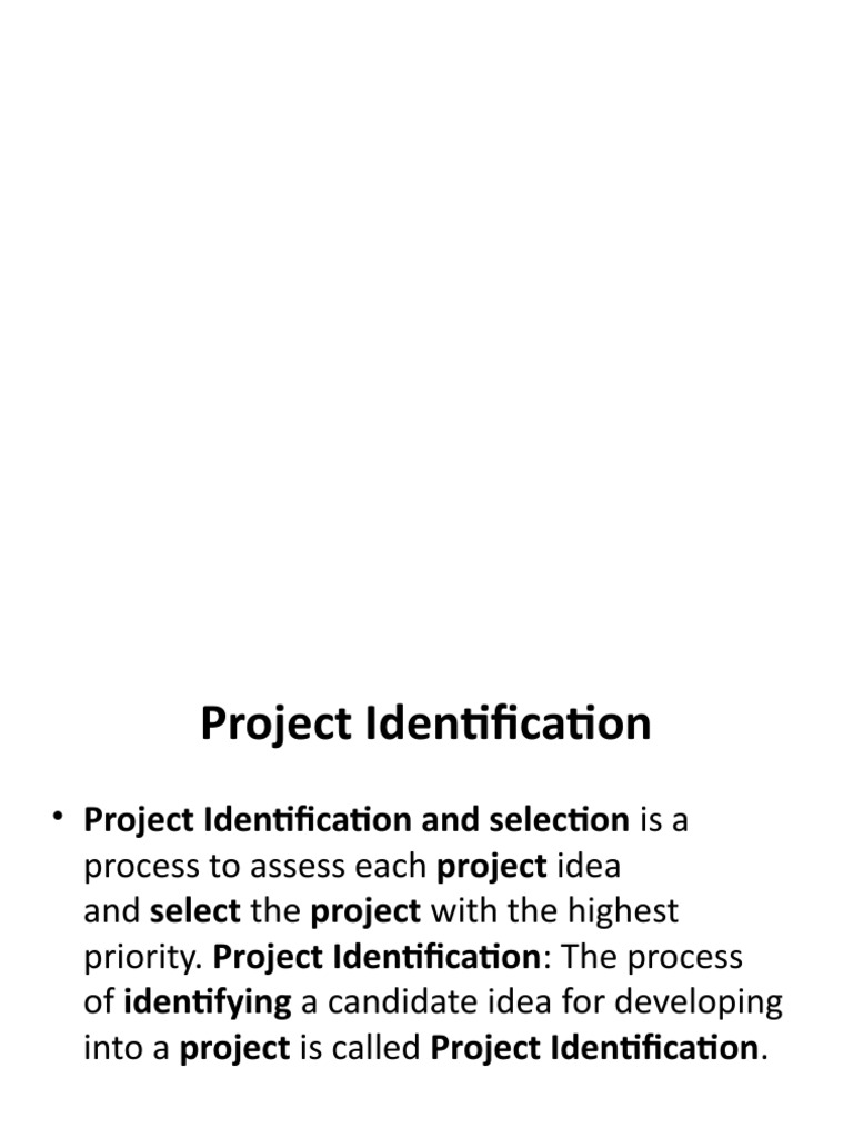 Project Identification | PDF