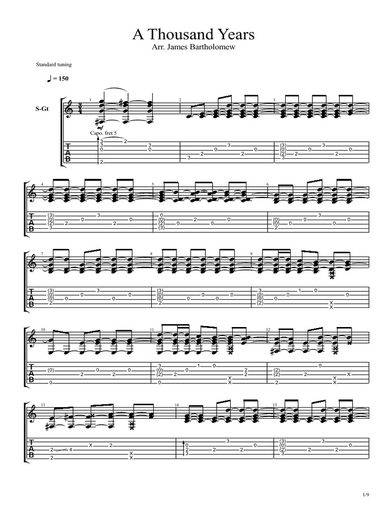 A Thousand Years PDF | PDF | Musical Instruments | Guitar Family ...