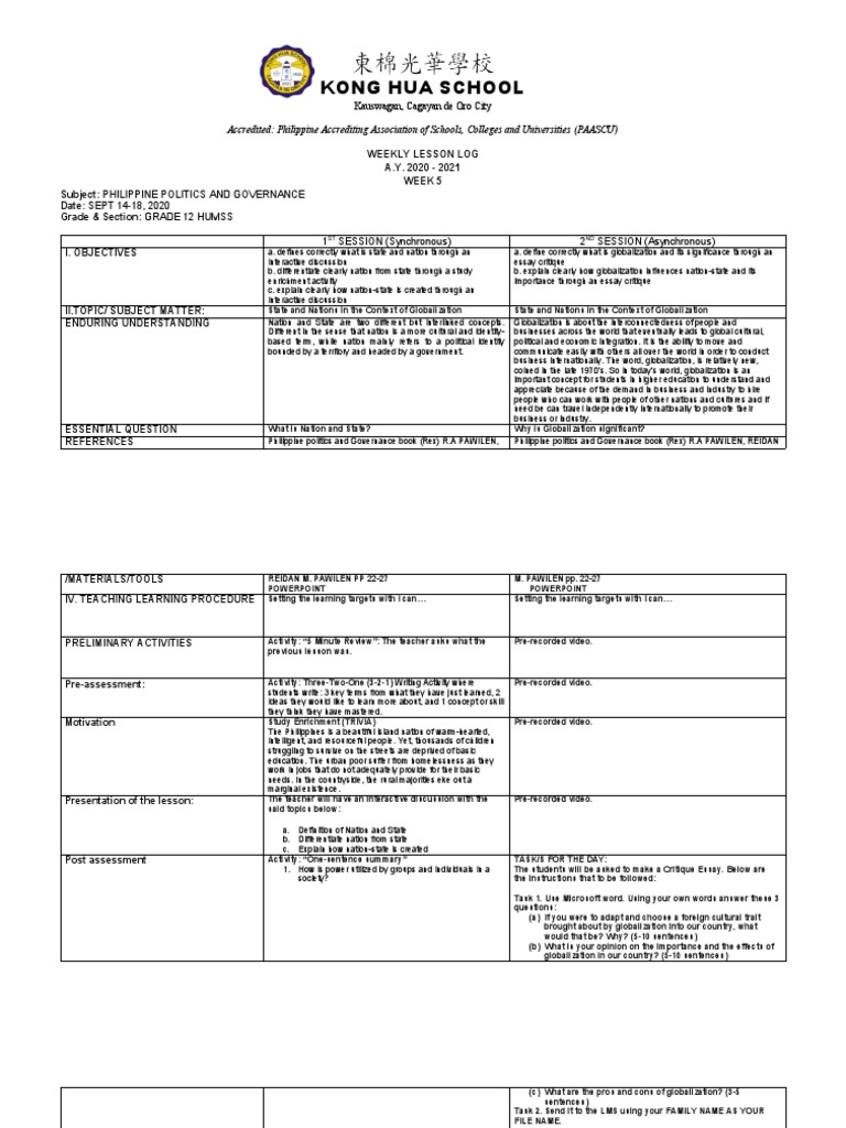WLL Humss Week 5 | PDF | Globalization | Nation