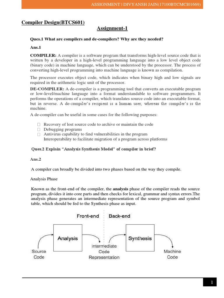 Compiler Design | PDF | Parsing | Compiler