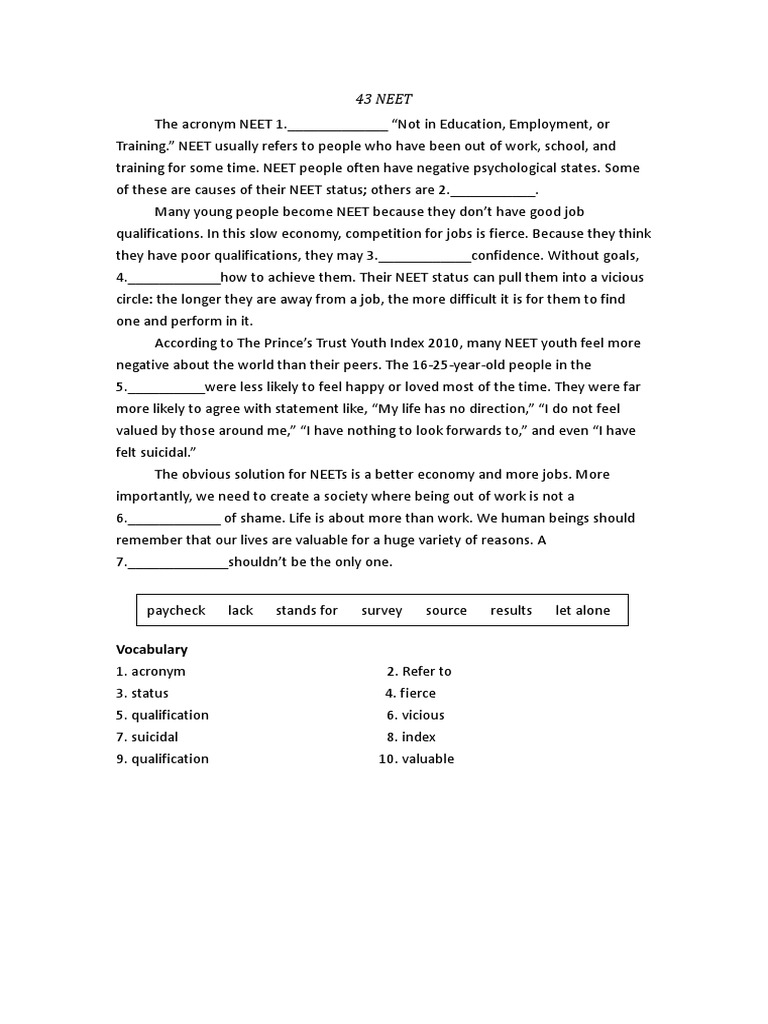 Understanding NEET: Causes and Effects | PDF | Career & Growth