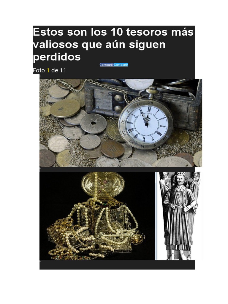 Estos Son Los 10 Tesoros Más Valiosos Que Aún Siguen Perdidos | PDF