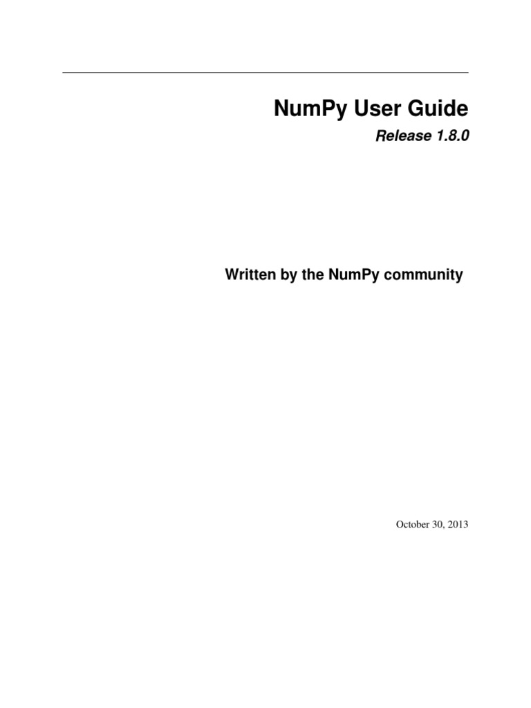 NumPy User Guide | PDF | Boolean Data Type | Integer (Computer Science)