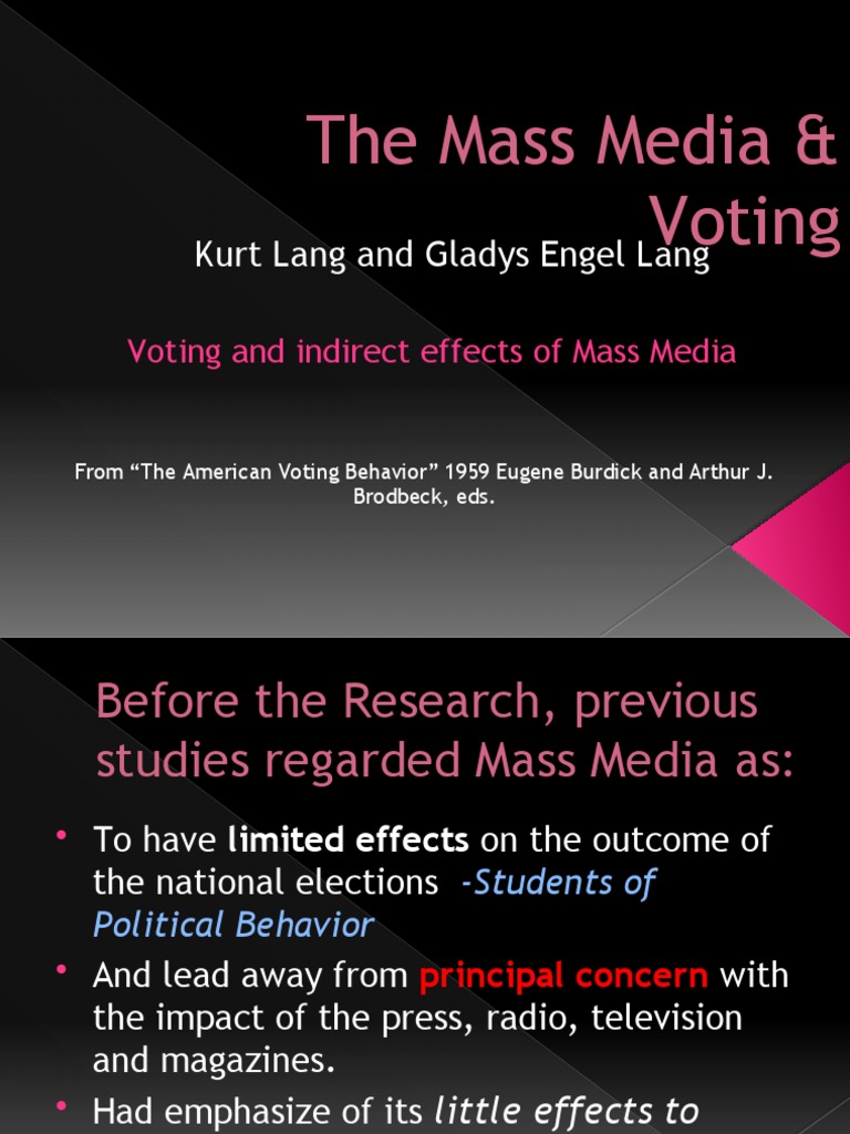 The Mass Media & Voting | PDF | Mass Media | Propaganda
