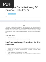 FCU Checklist | PDF | Hvac | Duct (Flow)