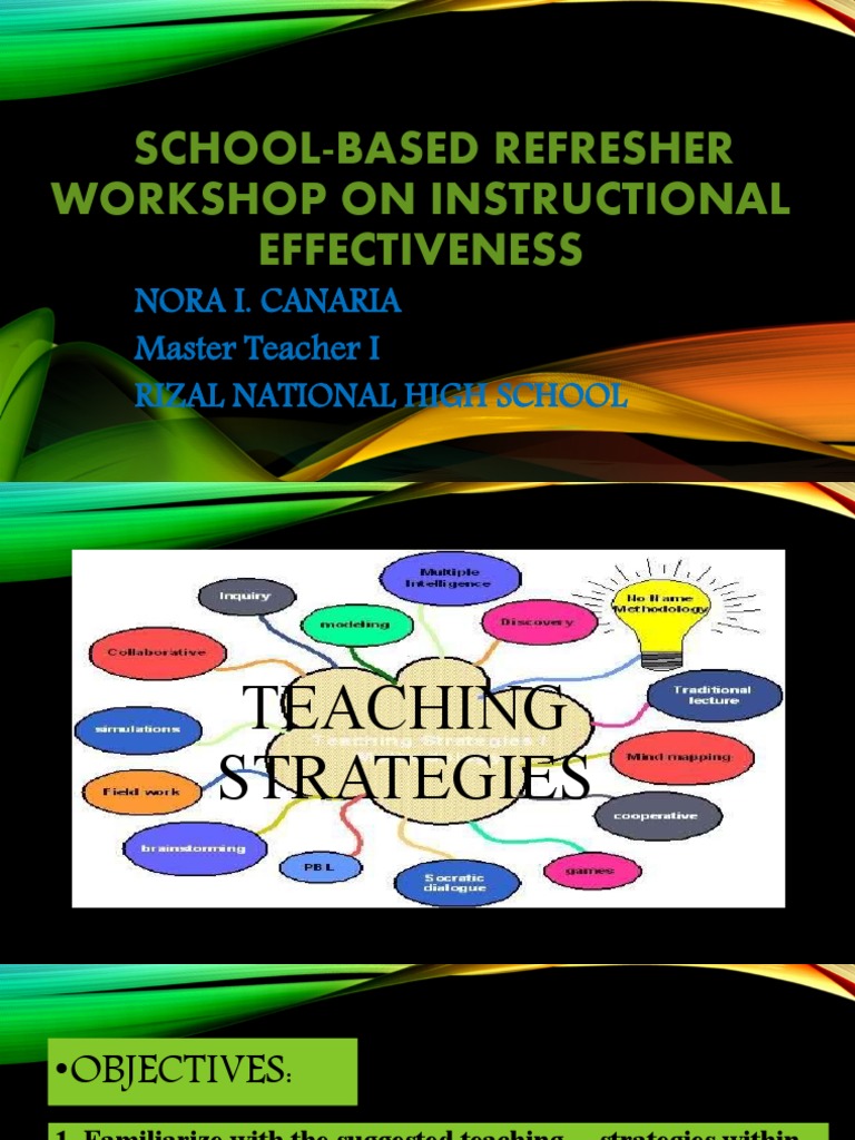 Refresher On Instructional Strategies | PDF | Learning | Teachers