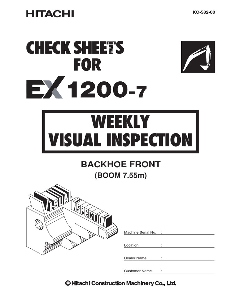 Weekly Backhoe Inspection Checklist | PDF | Construction Equipment ...