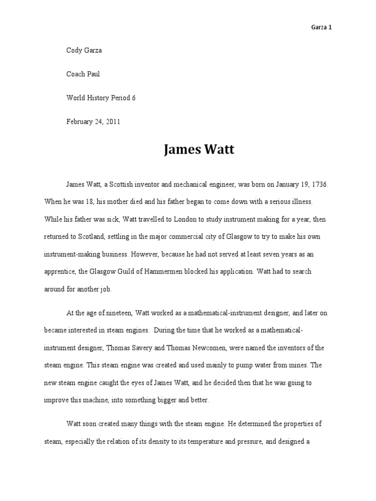 James Watt: Garza 1 | PDF | James Watt | Steam Engine