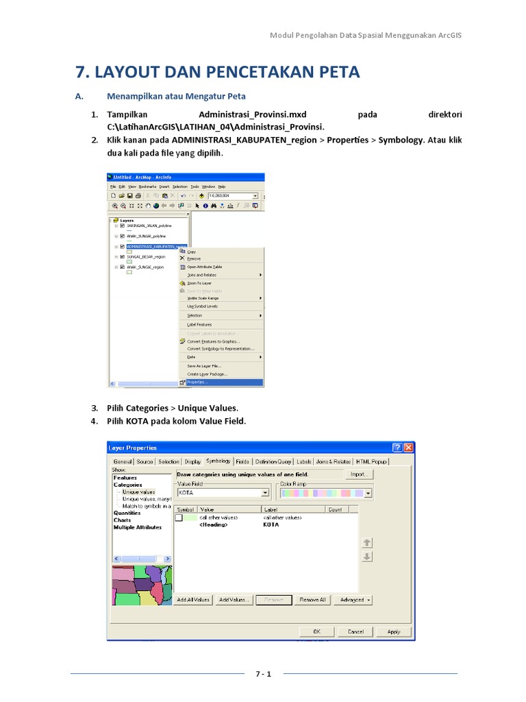 Layout Dan Pencetakan Peta Arcgis | PDF