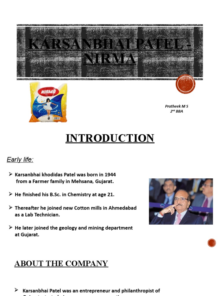 Karsanbhai Patel: Nirma's Founder Story | PDF | Business | Economies