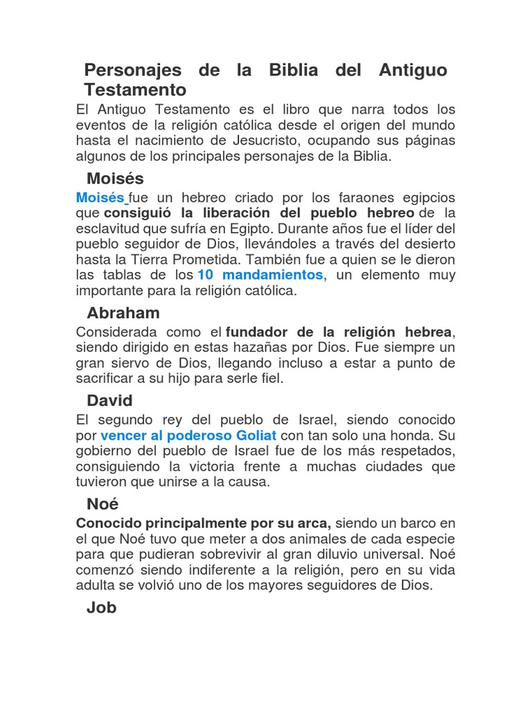 Personajes de La Biblia | PDF