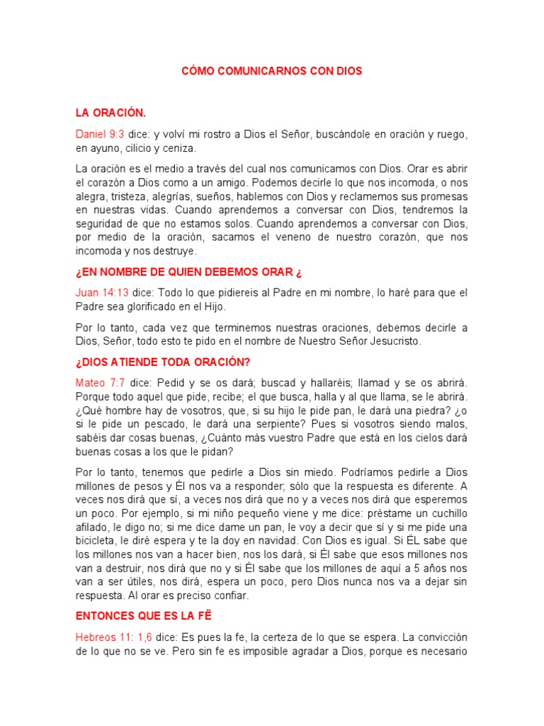 Cómo Comunicarnos Con Dios | PDF | Oración | Comportamiento religioso y ...