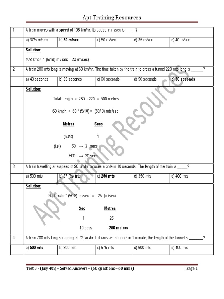 Apt Training Resources Test 3 July 4th Solved Answers 60