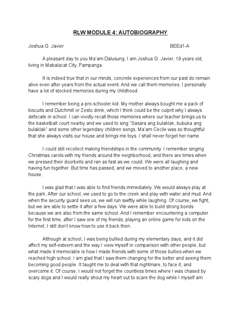 RLW Module 4 - Autobiography | PDF