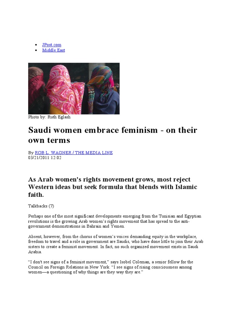 Saudi Women Embrace Feminism - On Their Own Terms | PDF | Gender ...