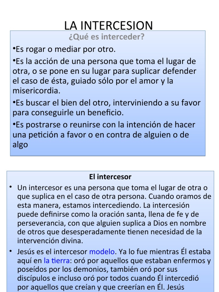 La Intercesion | PDF | Intercesión | Oración