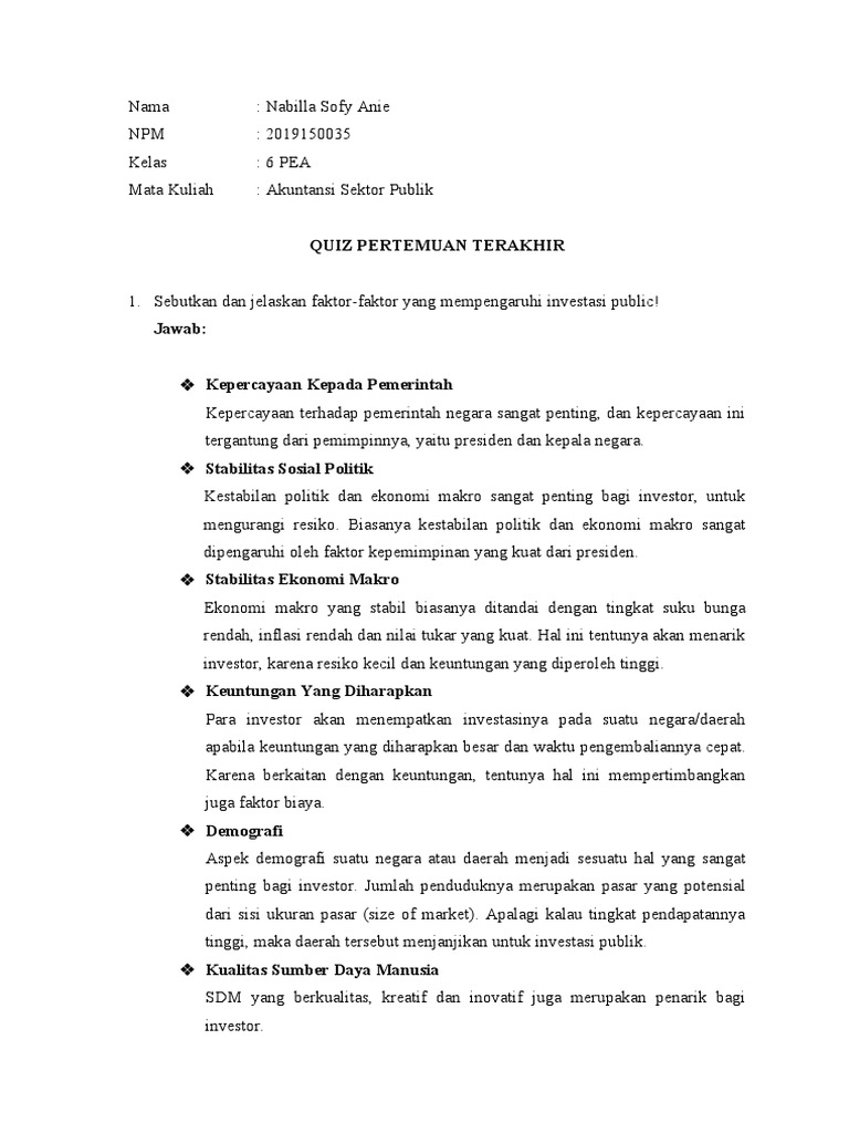 Quiz ASP Terakhir Nabilla Sofy Anie 2019150035 | PDF