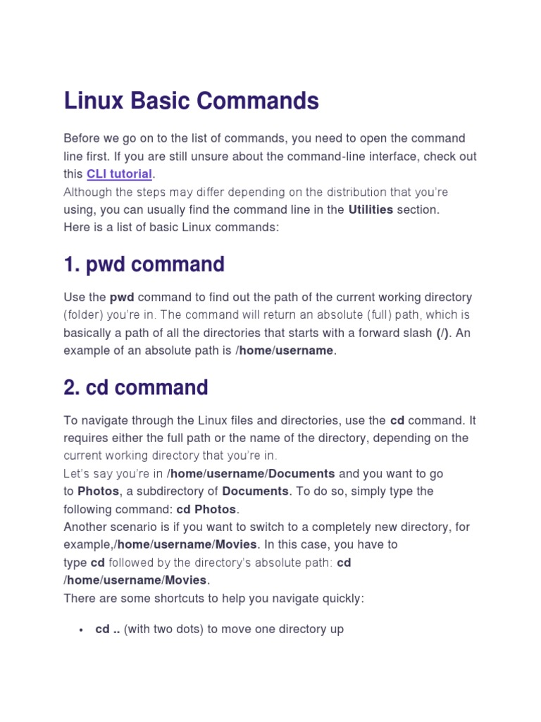 Linux Basic Commands Pdf Zip File Format Computer File 8240