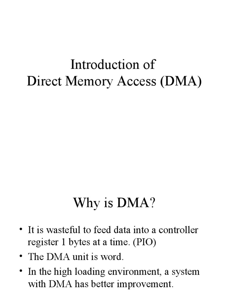 Direct Memory Access (DMA) | PDF | Computer Engineering | Computer Data