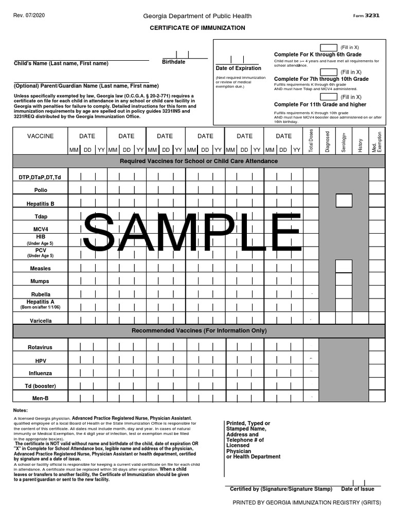 Sample: Georgia Department of Public Health | PDF | Health Sciences ...