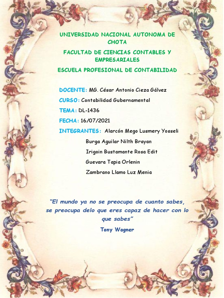 Mapa Conp. DL-1436 | PDF | Gobernancia | Contabilidad