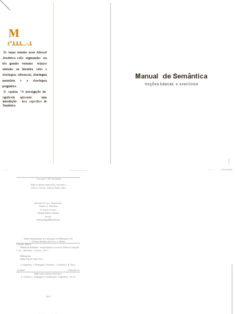 2018 Manual de Semantica Márcia Cançado | PDF | Linguística | Gramática