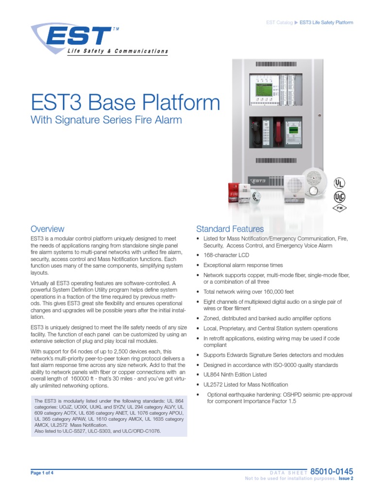 EST3 Fire Alarm Control Panel | PDF | Modem | Amplifier