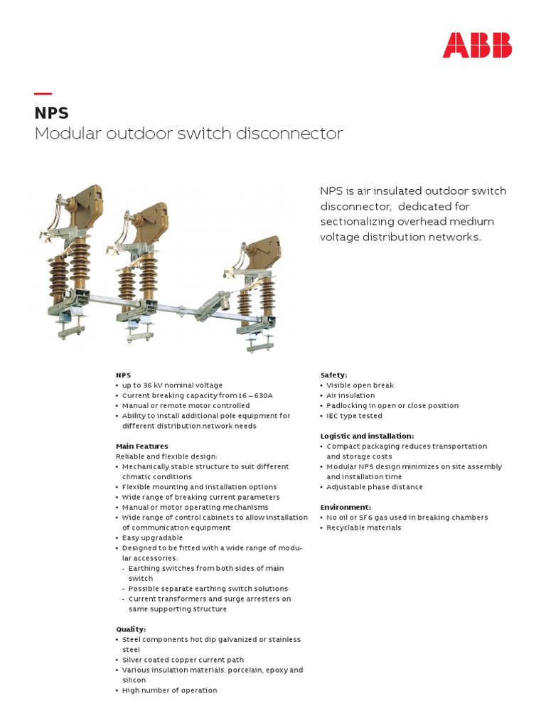 1.1 ABB NPS Factsheet | PDF | Insulator (Electricity) | Switch