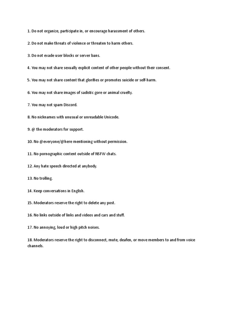 Discord Rules PDF