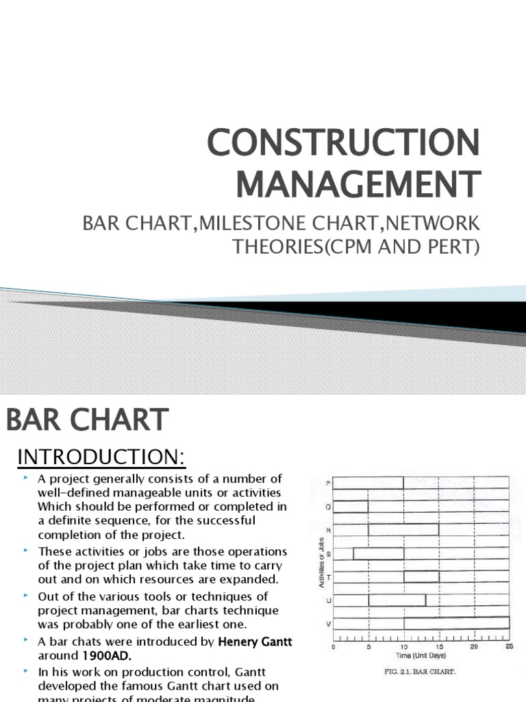 Construction Management: Bar Chart, Milestone Chart, Network Theories ...