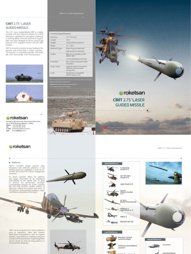Cirit 2.75"laser: Guided Missile | PDF | Missile | Projectile Weapons