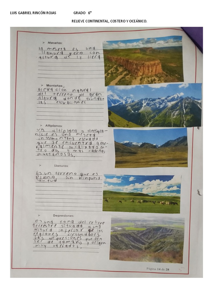 Relieve Continental, Costero y Oceánico. | PDF