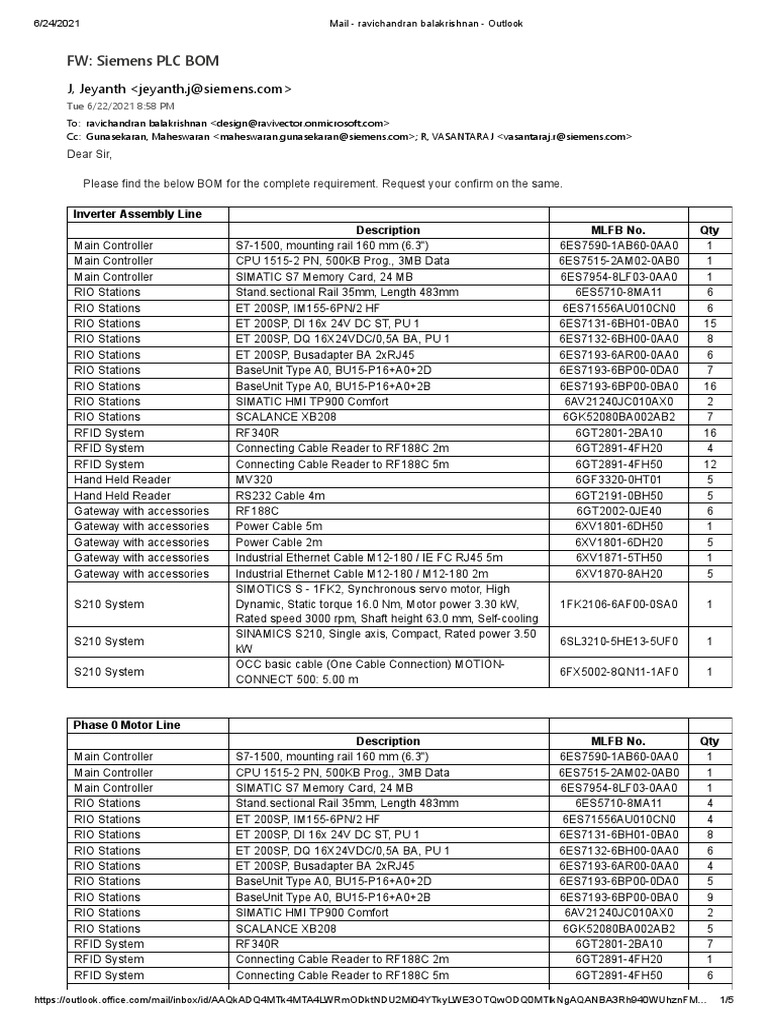 PLC - Bom | PDF | Computer Engineering | Manufactured Goods