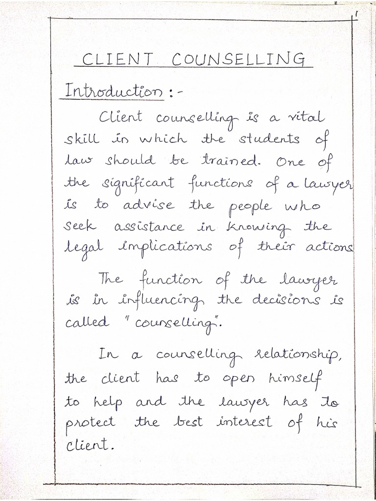 Client Counseling Problem - 1 | PDF