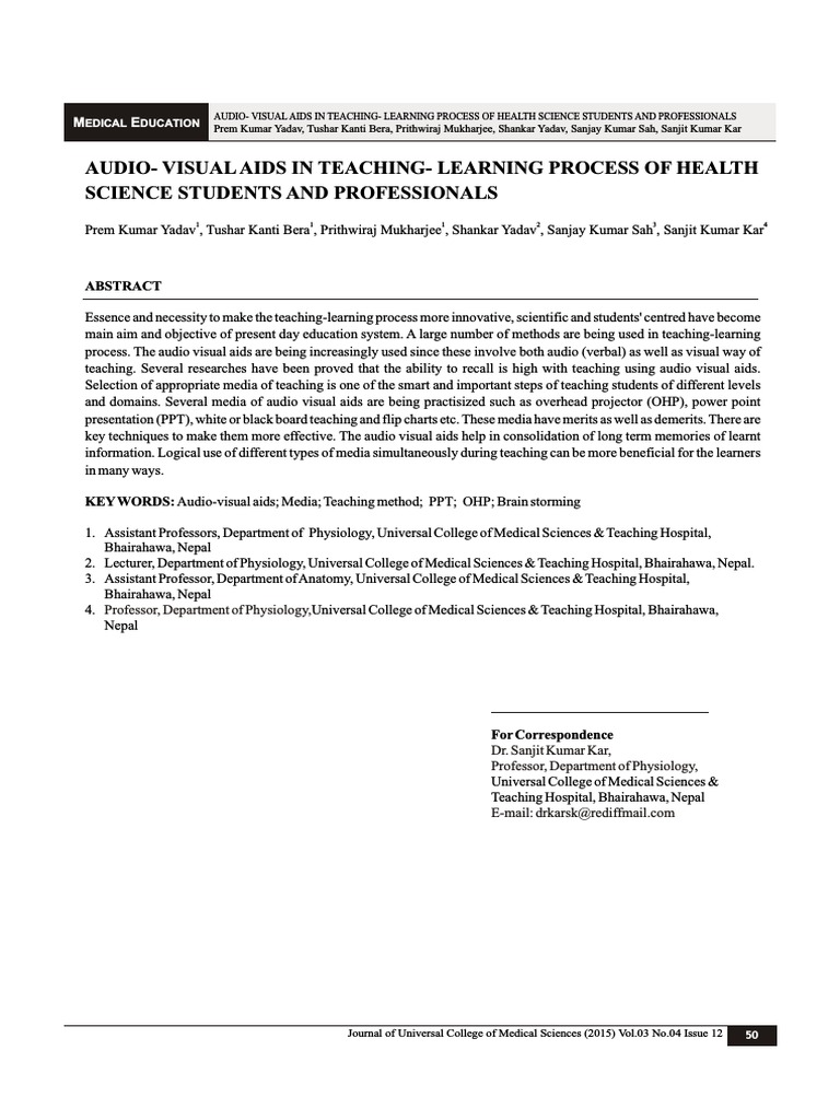 Audio-Visual Aids for Health Education | PDF | Microsoft Power Point ...