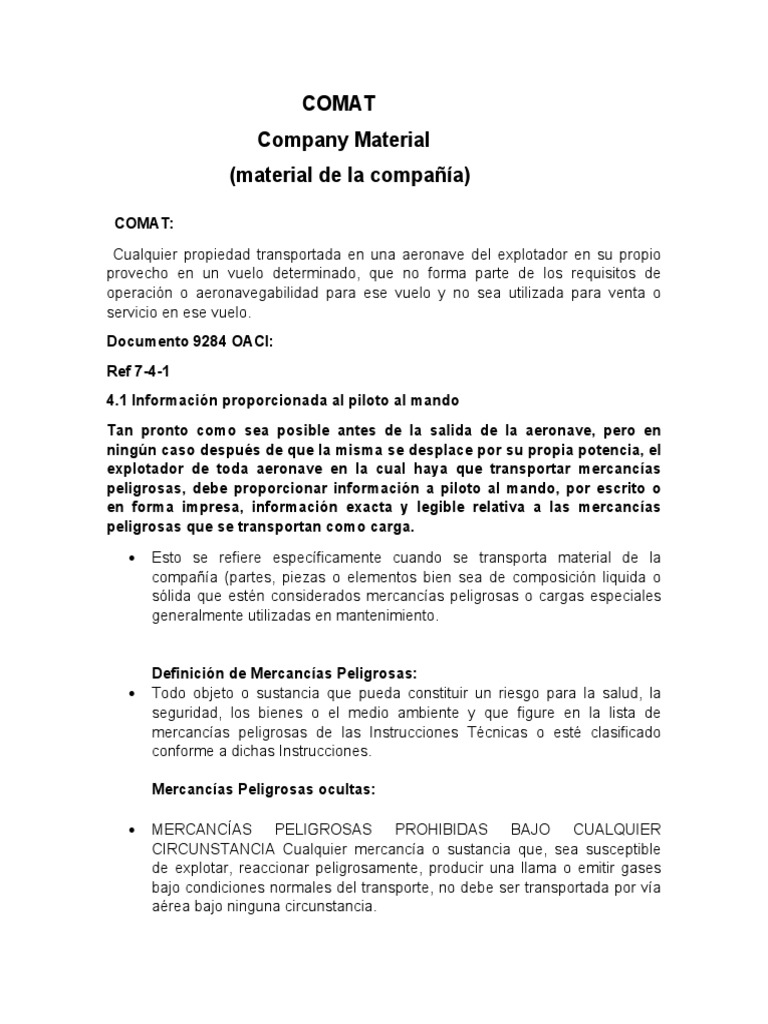 COMAT - COmpany MATerial | PDF