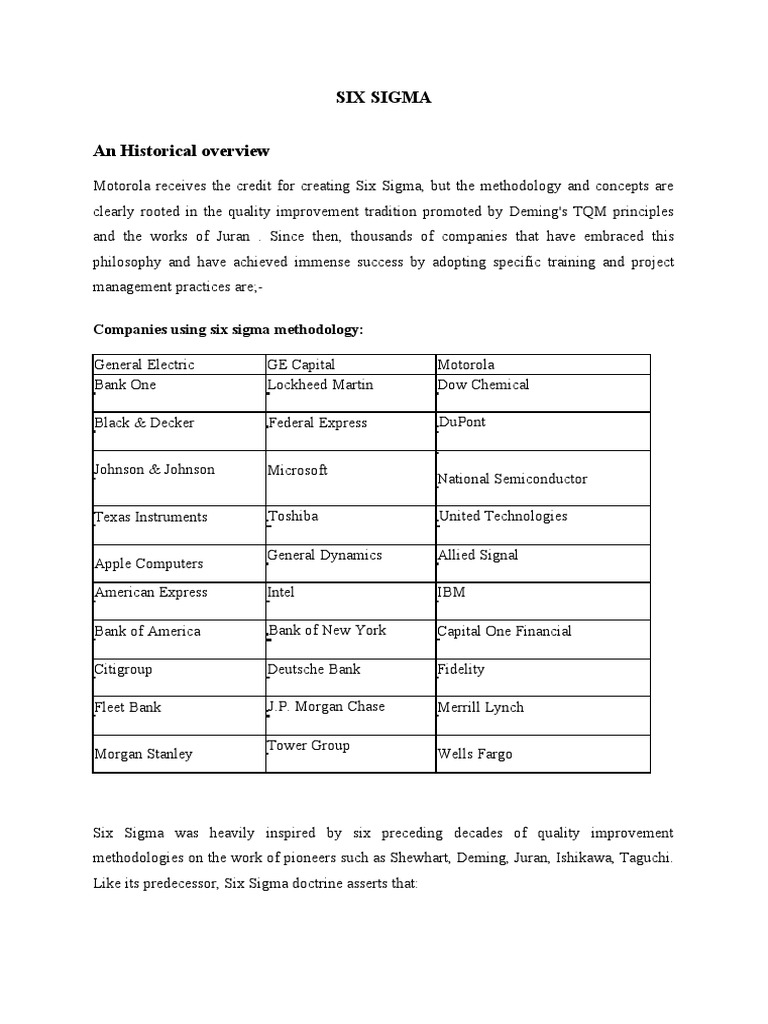 Six Sigma | PDF | Six Sigma | Statistical Hypothesis Testing