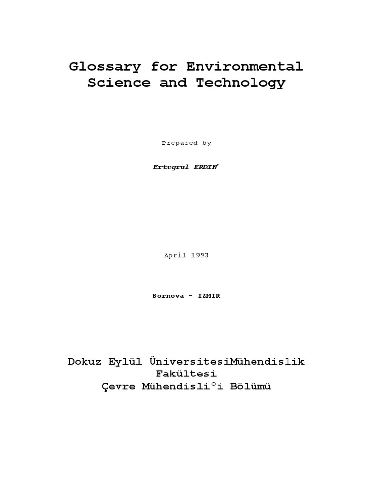 Environmental Science Glossary | PDF | Sewage Treatment | Environmental ...