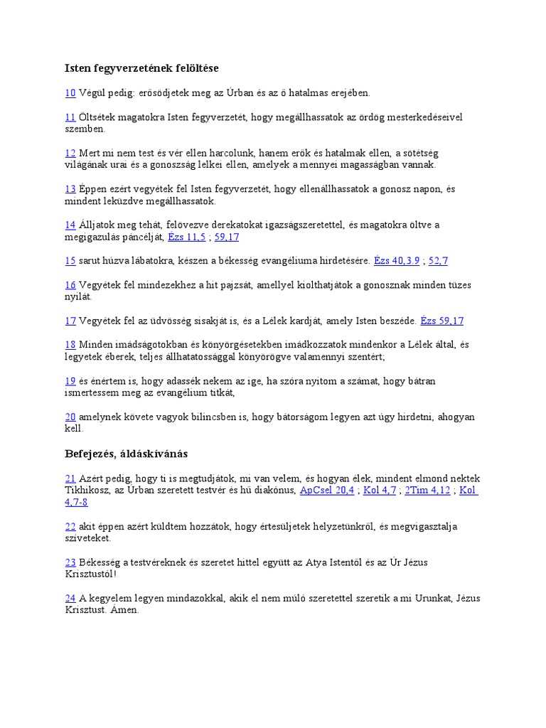 Isten Fegyverzetének Felöltése | PDF