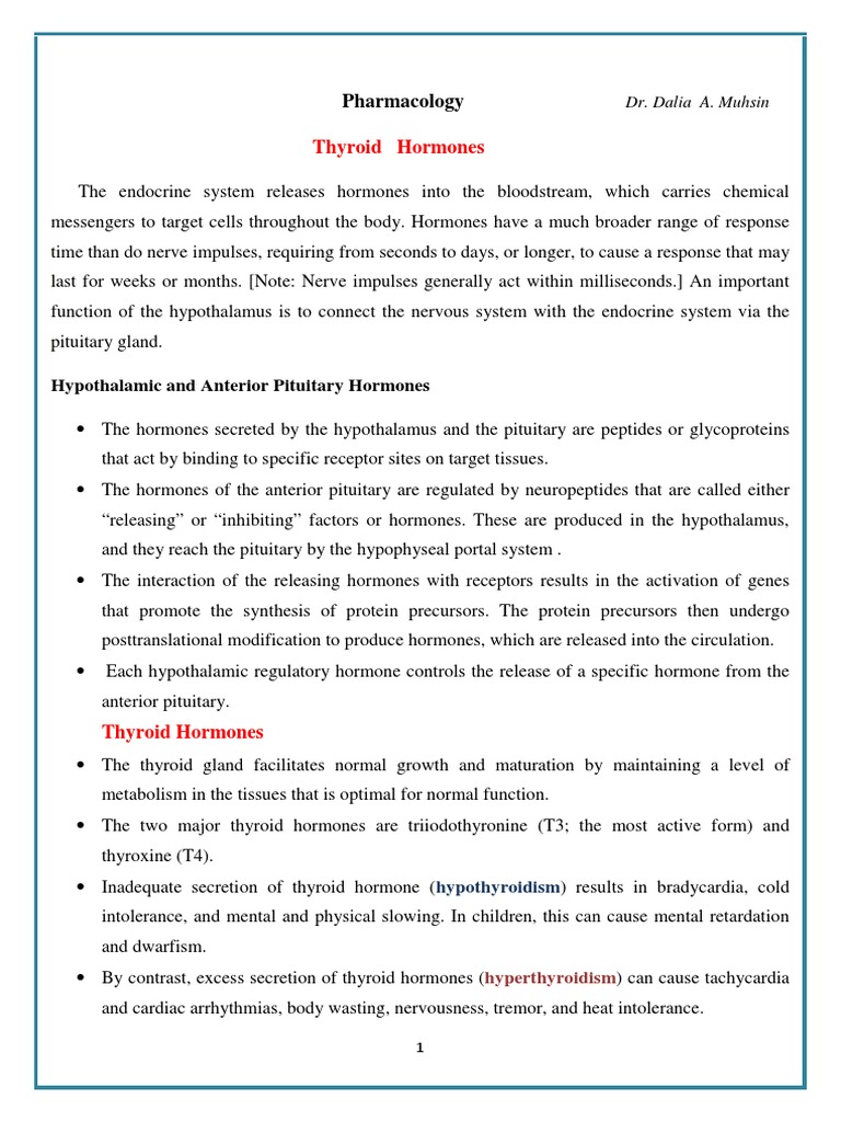 Thyroid Hormones | PDF | Thyroid Stimulating Hormone | Hyperthyroidism