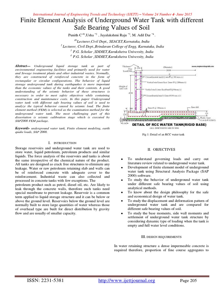 Finite Element Analysis Of Underground Water Tank With Different Pdf Earthquake Engineering