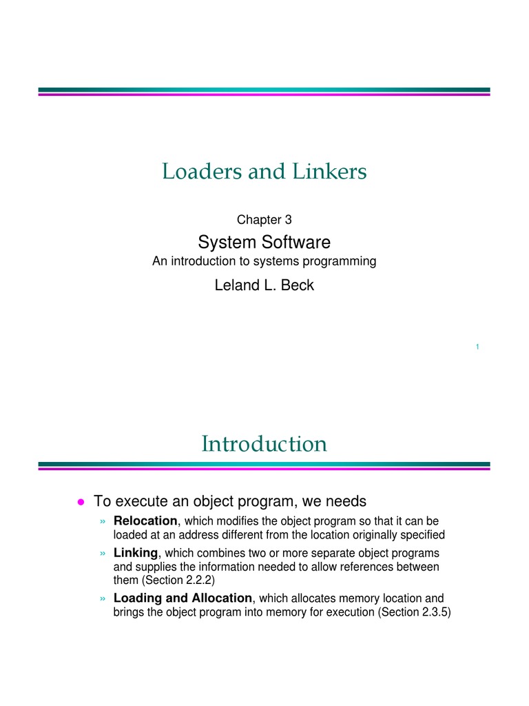 Loaders and Linkers: System Software | Download Free PDF | Library (Computing) | Subroutine