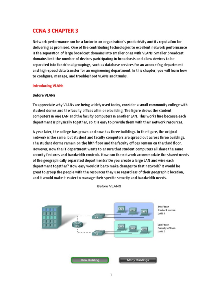 Ccna 3 Chapter 3 Introducing Vlans Pdf Computer Network Network Switch
